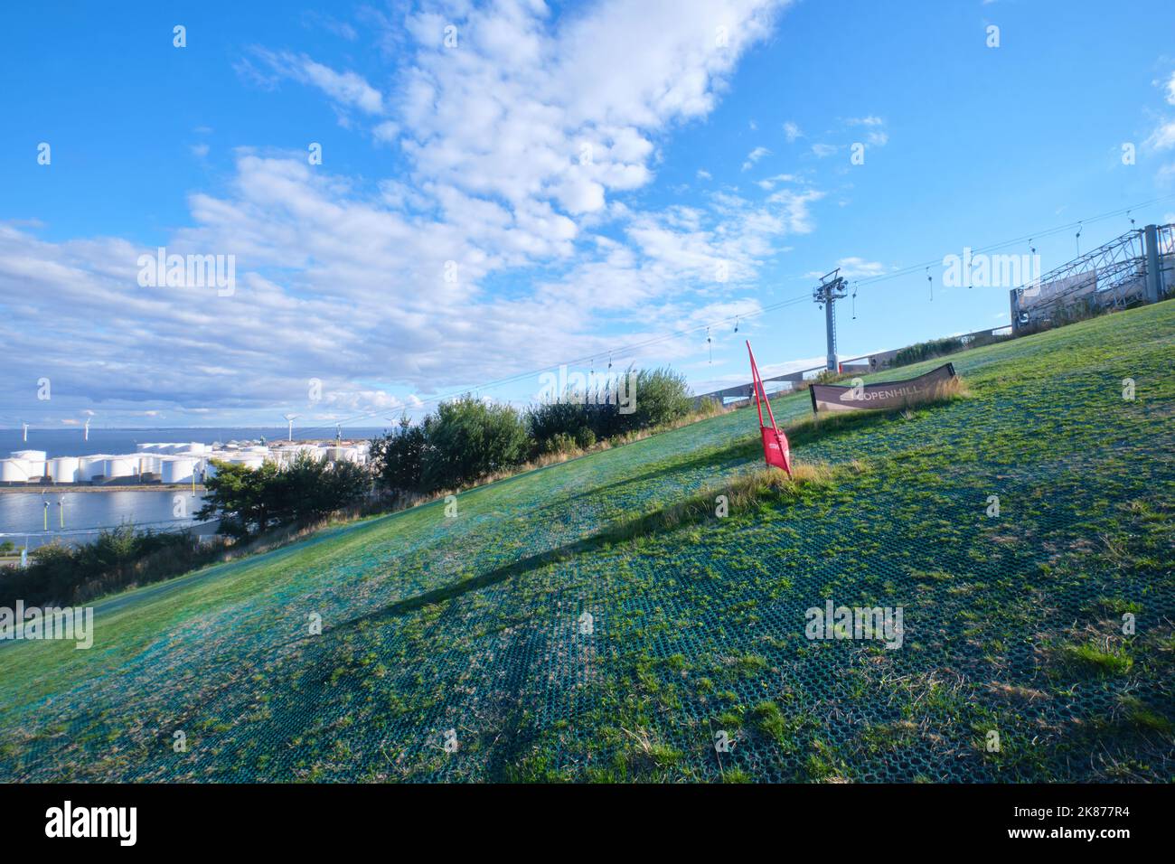 Copenhagen, Denmark - Sept 2022: Ski slope on the roof of Copenhill ...