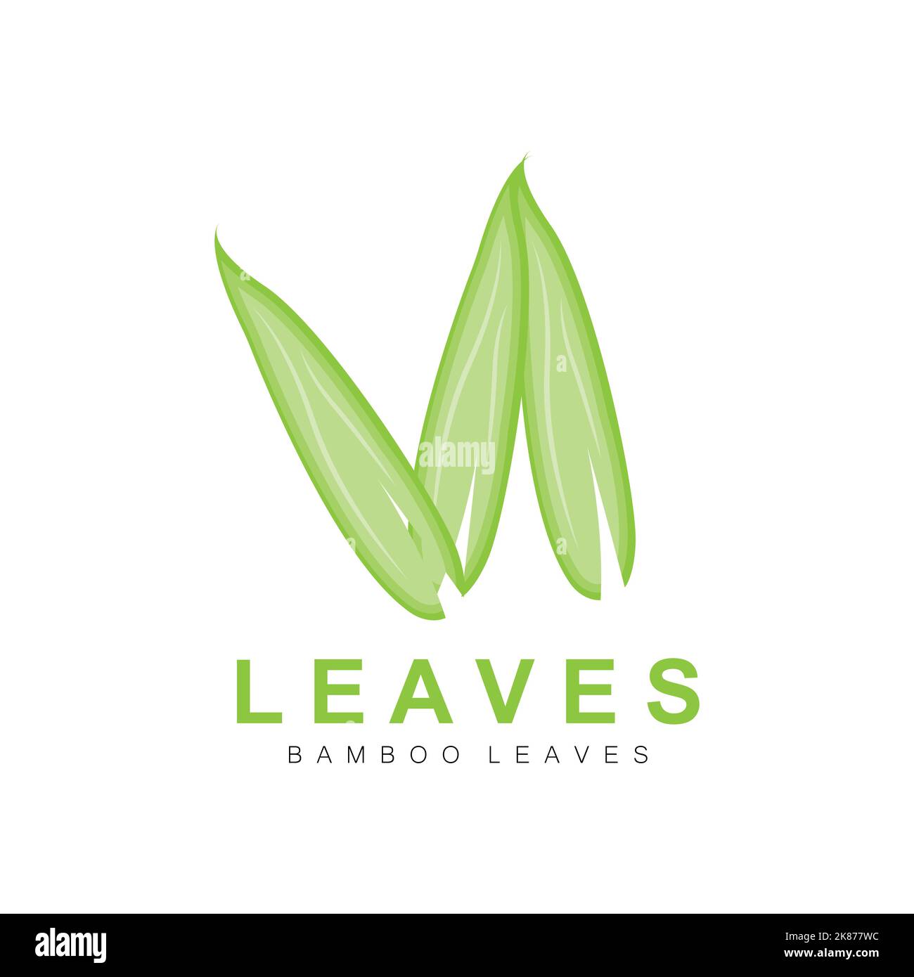 Bamboo Leaf Logo Design, Green Plant Vector, Panda Food Bamboo, Product ...