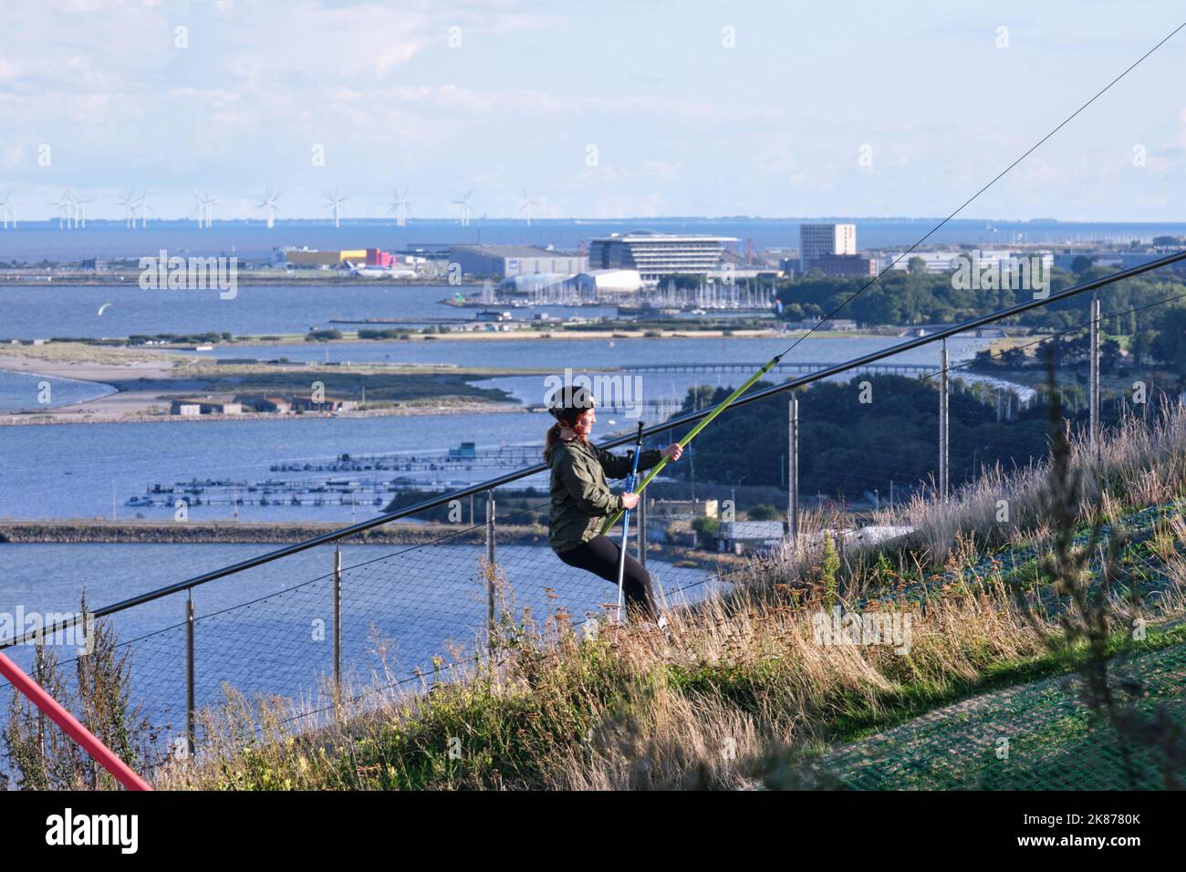 Copenhagen, Denmark - Sept 2022: Ski slope on the roof of Copenhill ...
