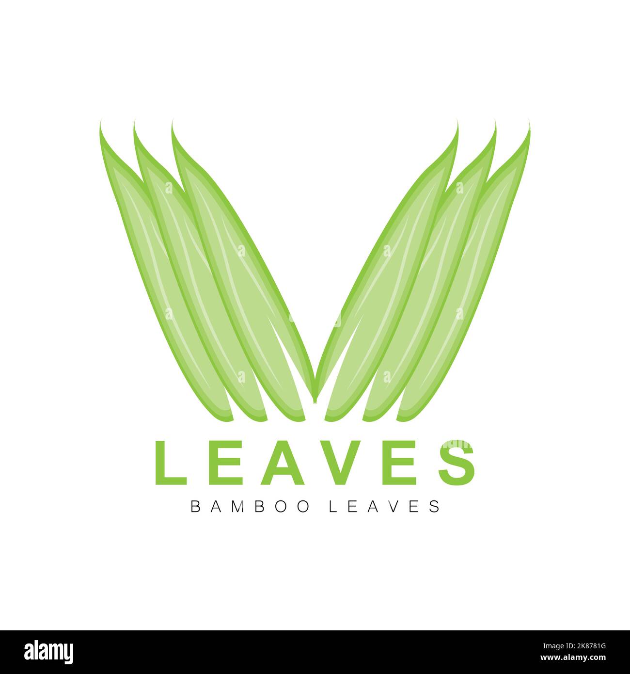 Bamboo Leaf Logo Design, Green Plant Vector, Panda Food Bamboo, Product ...