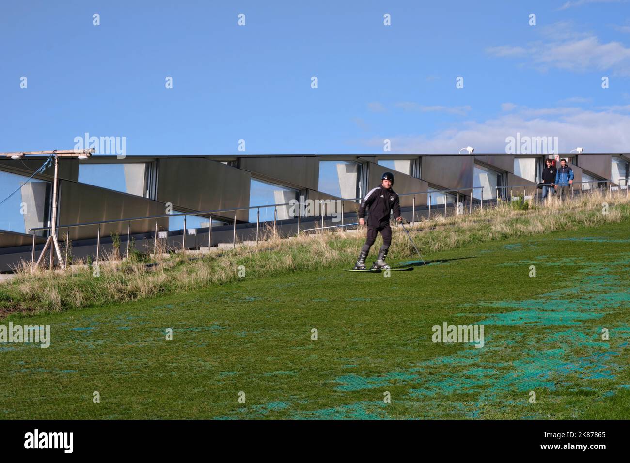 Copenhagen, Denmark - Sept 2022: Ski slope on the roof of Copenhill ...