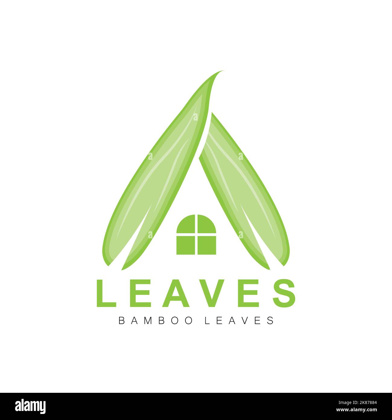 Bamboo Leaf Logo Design, Green Plant Vector, Panda Food Bamboo, Product ...