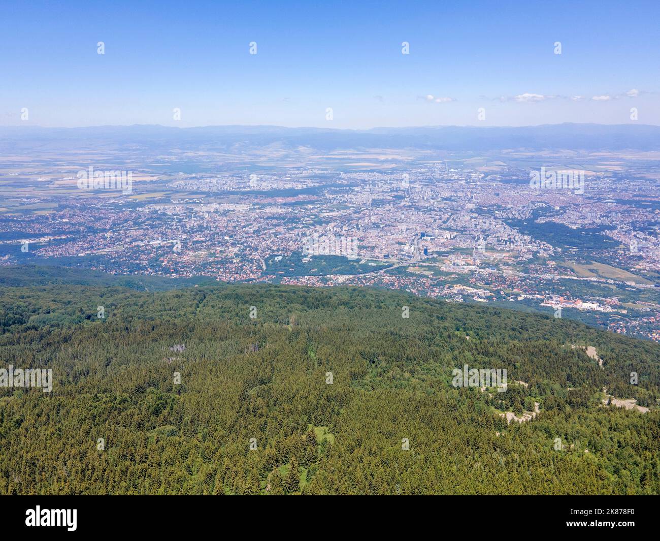 Amazing Aerial view of Vitosha Mountain near Kamen Del Peak, Bulgaria ...