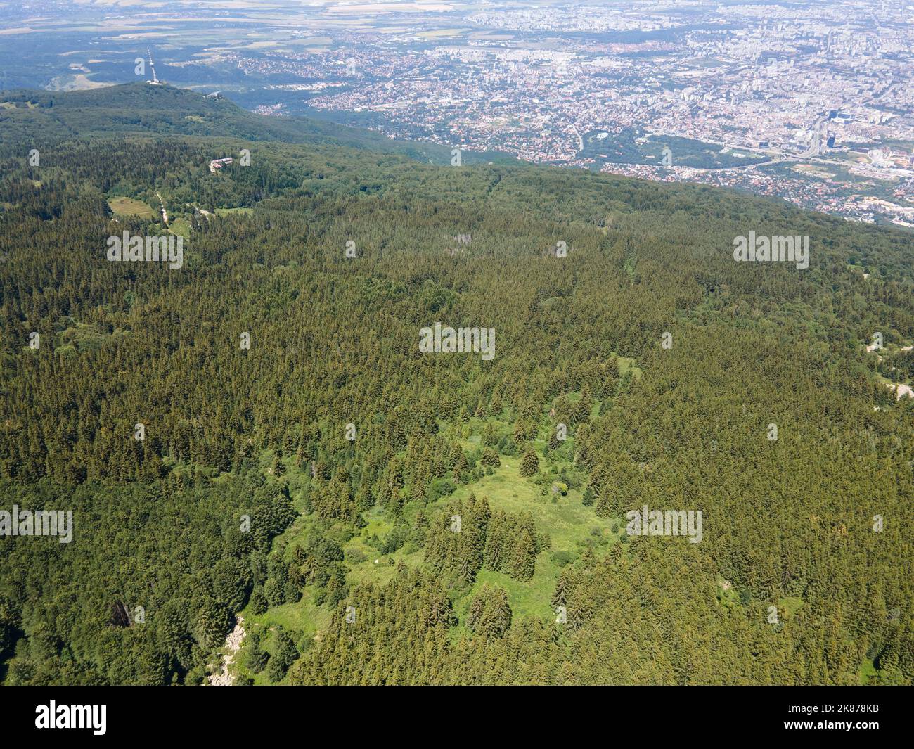 Amazing Aerial view of Vitosha Mountain near Kamen Del Peak, Bulgaria ...