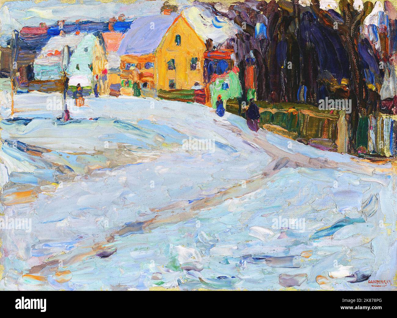 Schwabing, Nikolaiplatz by Wassily Kandinsky 1902. Lenbachhaus art ...