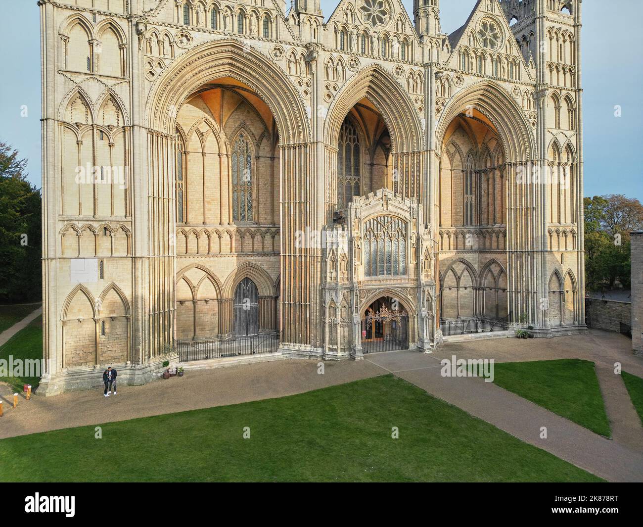 West front medieval christian cathedral peterborough england rel hi-res ...