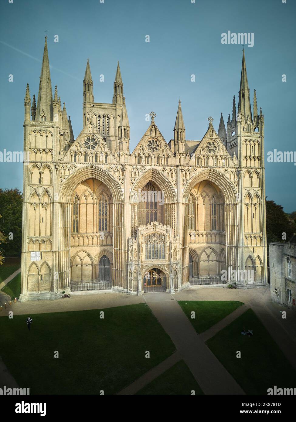 West front medieval christian cathedral peterborough england rel hi-res ...