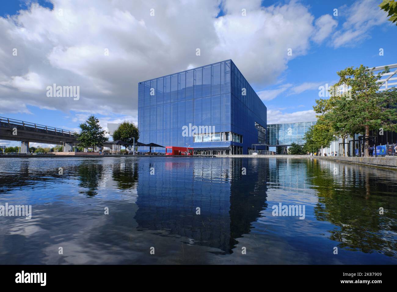 Copenhagen, Denmark - Sept 2022: Blue box shaped building Danish Radio ...