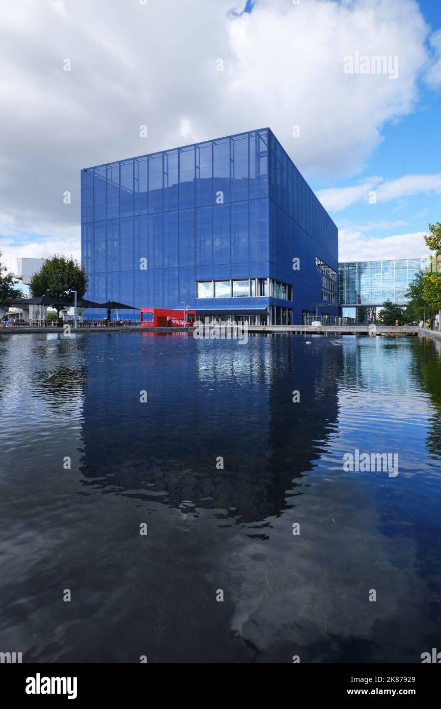 Copenhagen, Denmark - Sept 2022: Blue box shaped building Danish Radio ...
