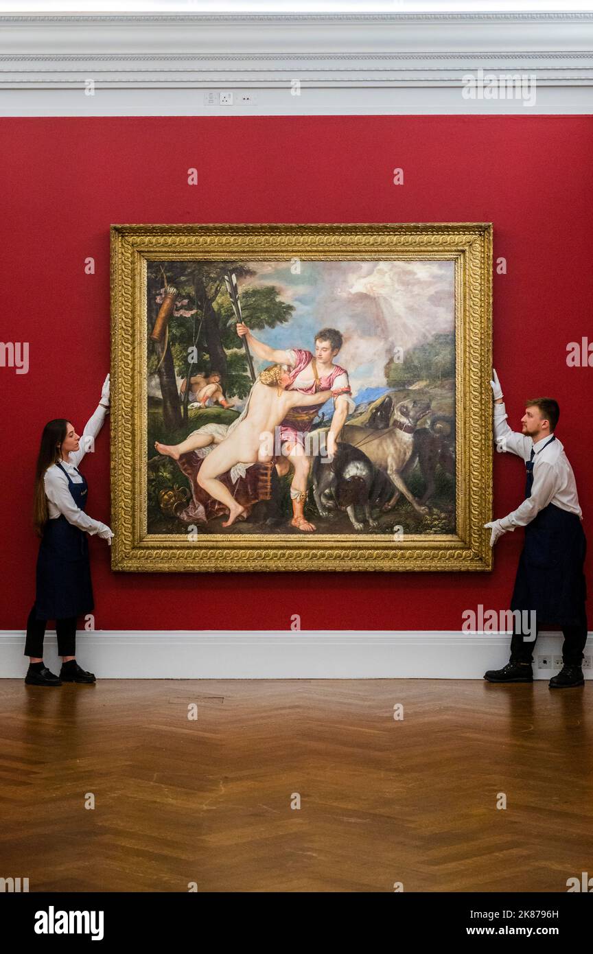 London, UK. 21st Oct, 2022. Sotheby's Unveil Venus and Adonis (1555-7 ...
