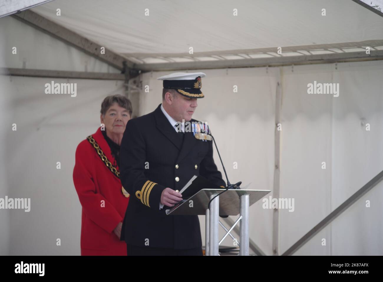 Tynemouth,UK. 21 October 2022. Commander Chris Bovill, Royal Navy ...
