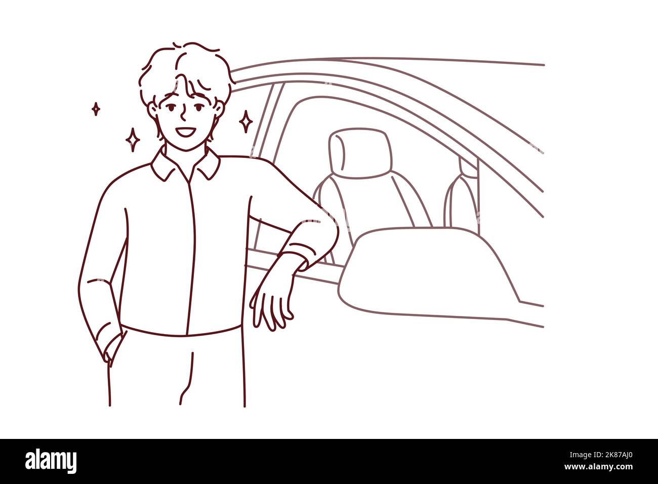 Smiling seller man in Stock Vector Images - Alamy