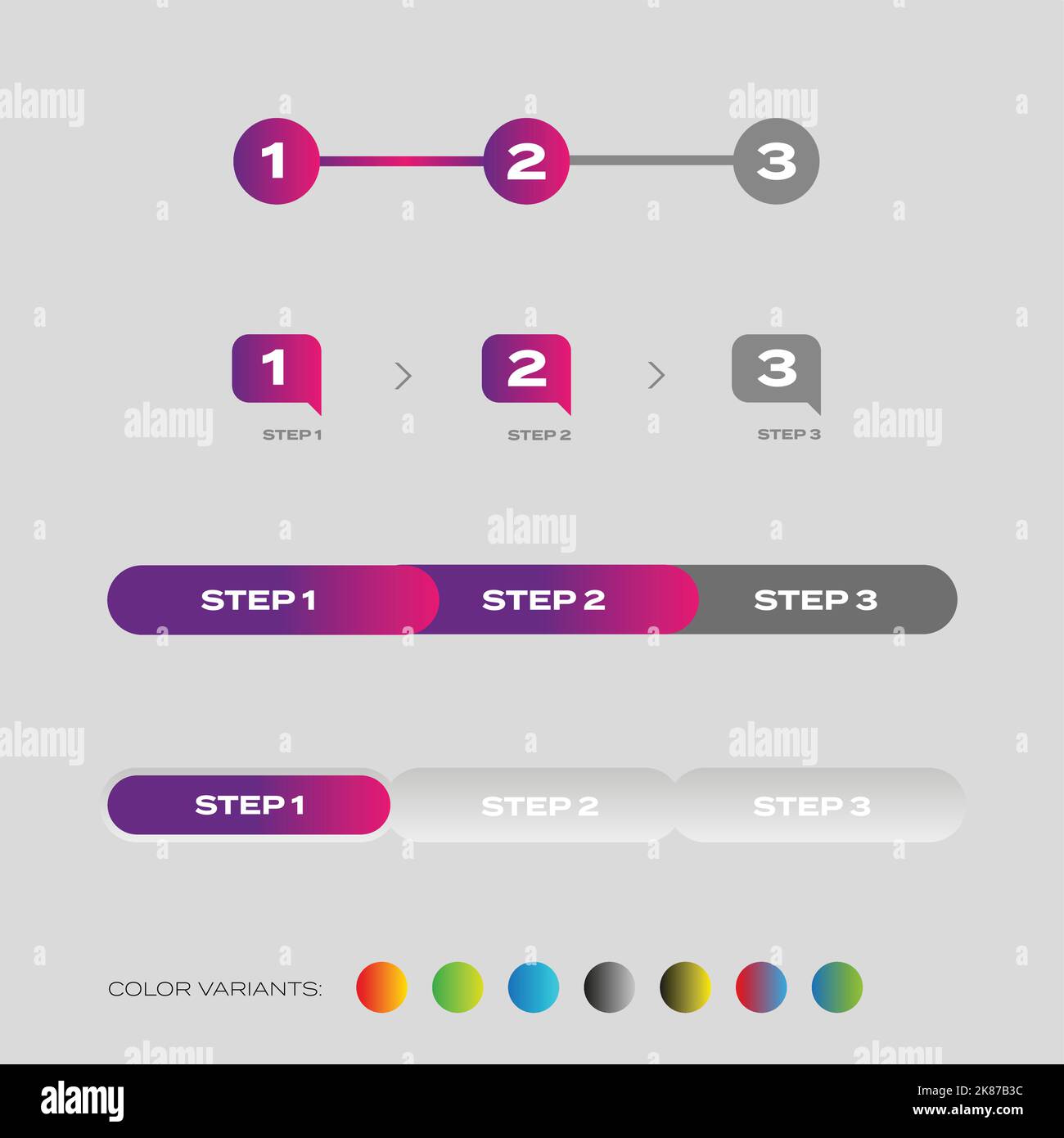 Step one two three Progress bar web button Stock Vector Image & Art - Alamy