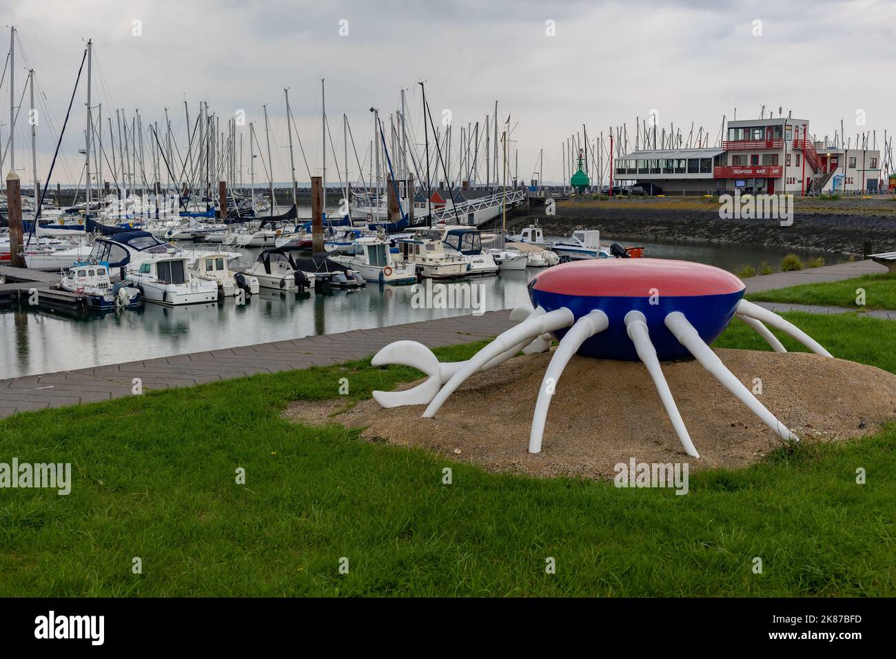 The Crab, artwork by Albert Kramer at the marina Breskens, Zealand, The ...