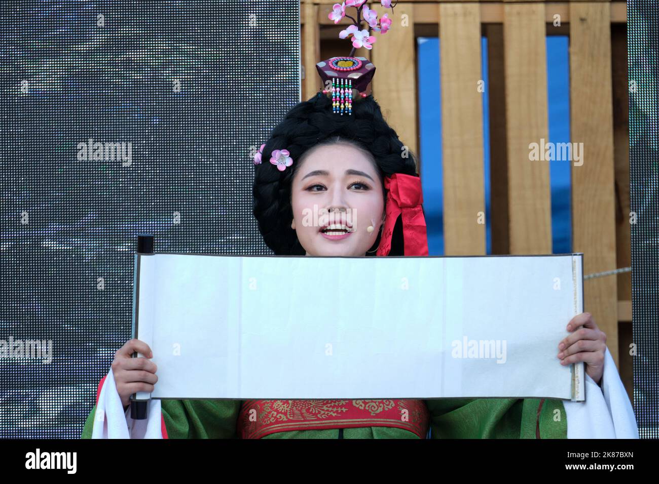 Suwon, Gyeonggi-do - 10 07 2022: Woman dressed with a traditional ...