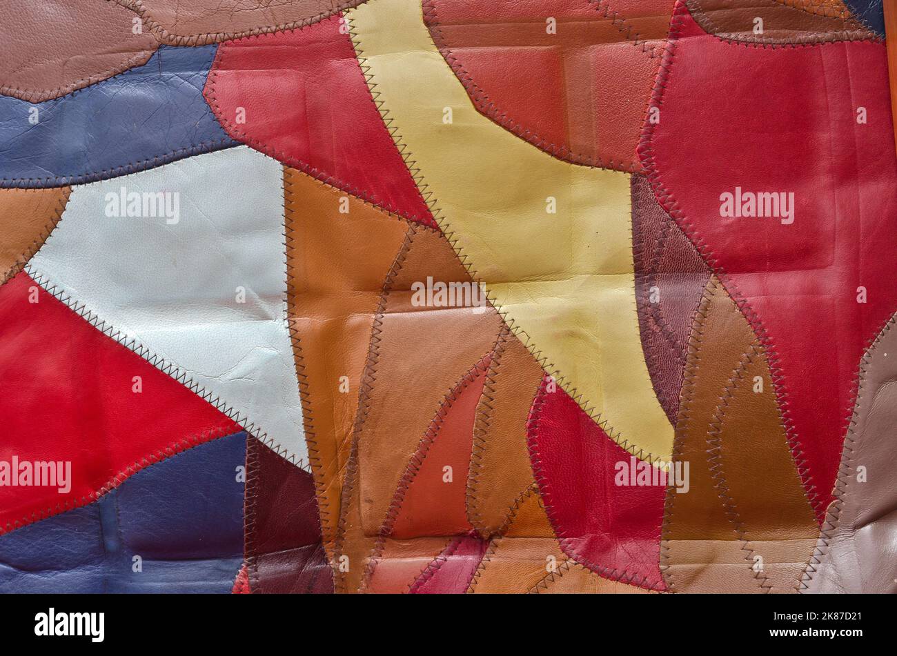 Multicolored real leather texture Stock Photo - Alamy