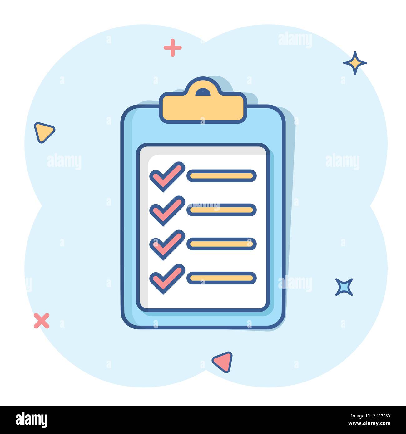 To do list icon in comic style. Document checklist cartoon vector ...
