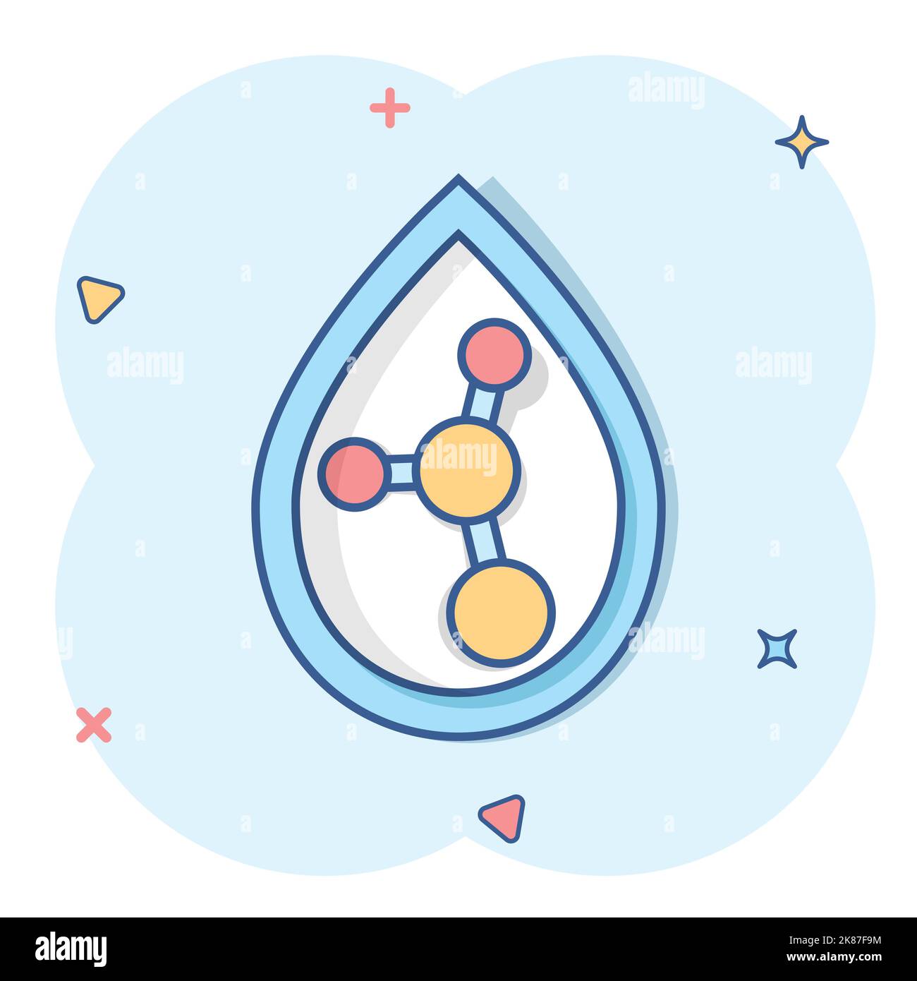 Acid molecule icon in comic style. Dna cartoon vector illustration on ...