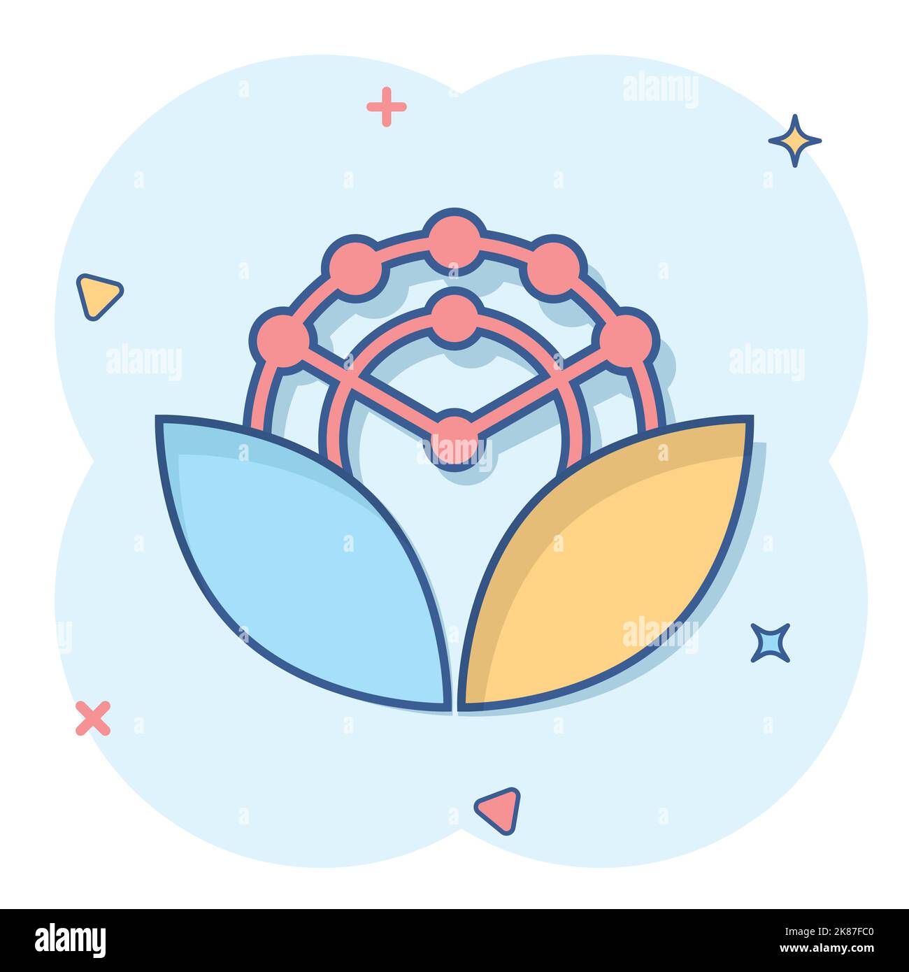 Antioxidant icon in comic style. Molecule cartoon vector illustration ...