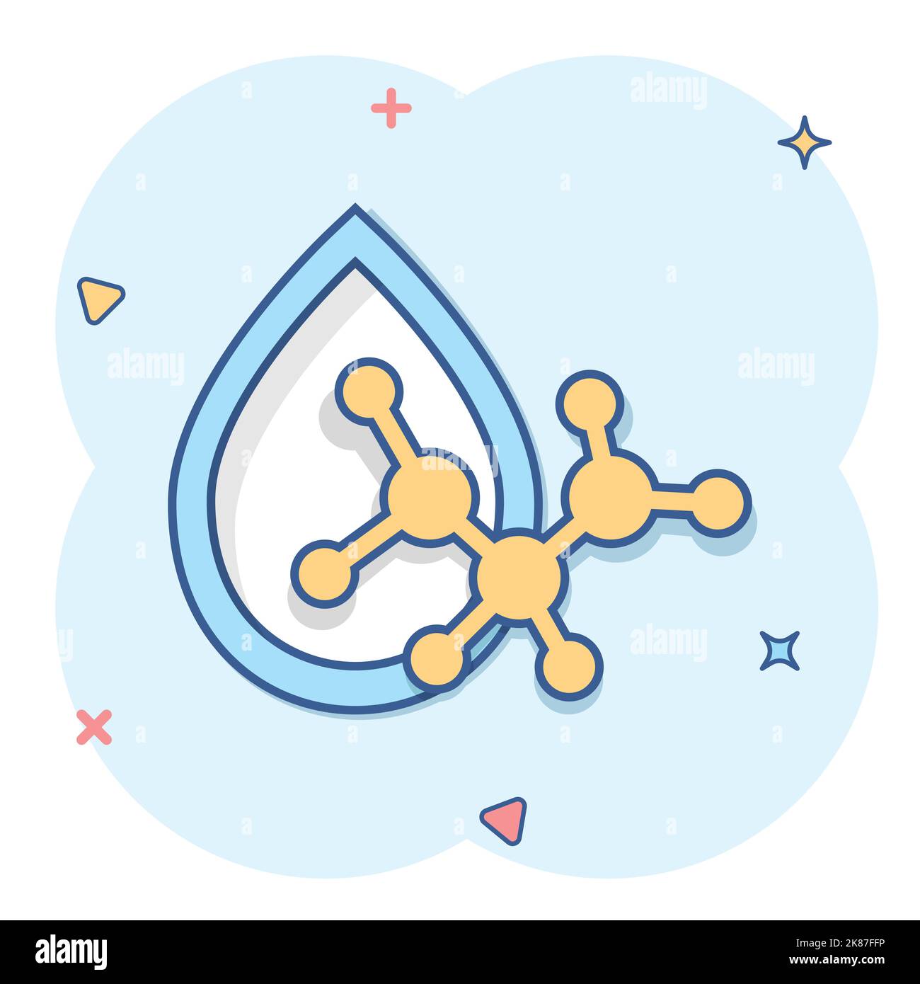 Acid molecule icon in comic style. Dna cartoon vector illustration on ...