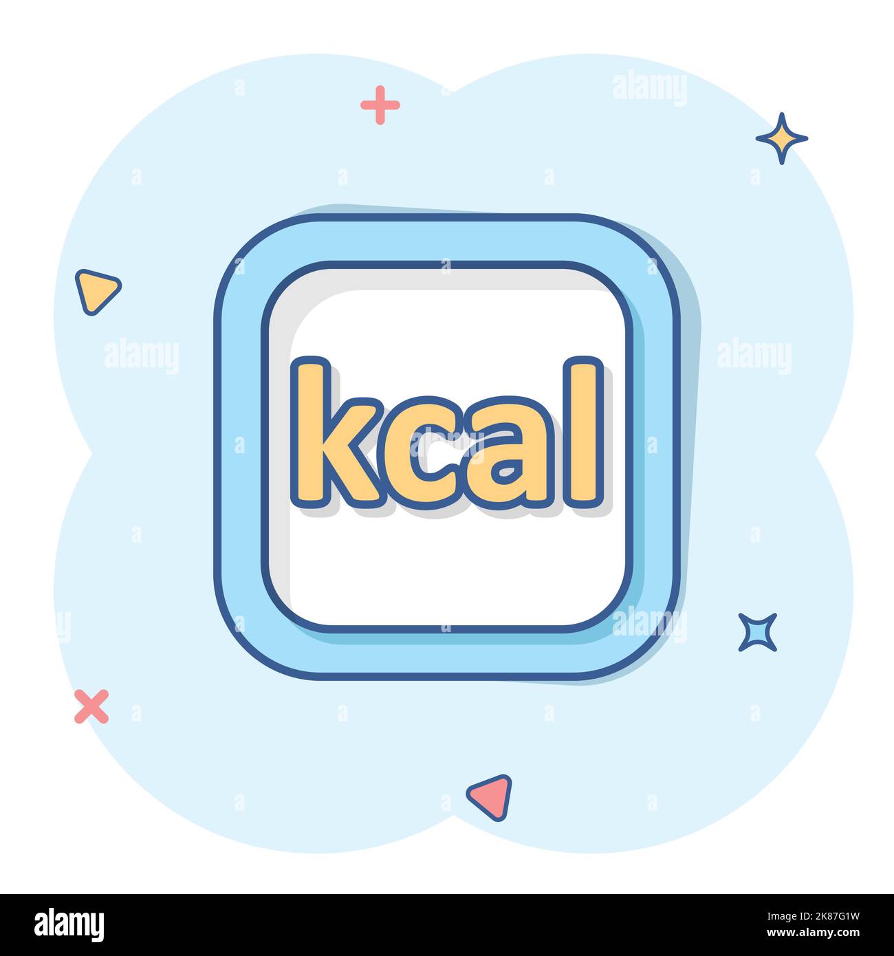 Kcal icon in comic style. Diet cartoon vector illustration on white ...