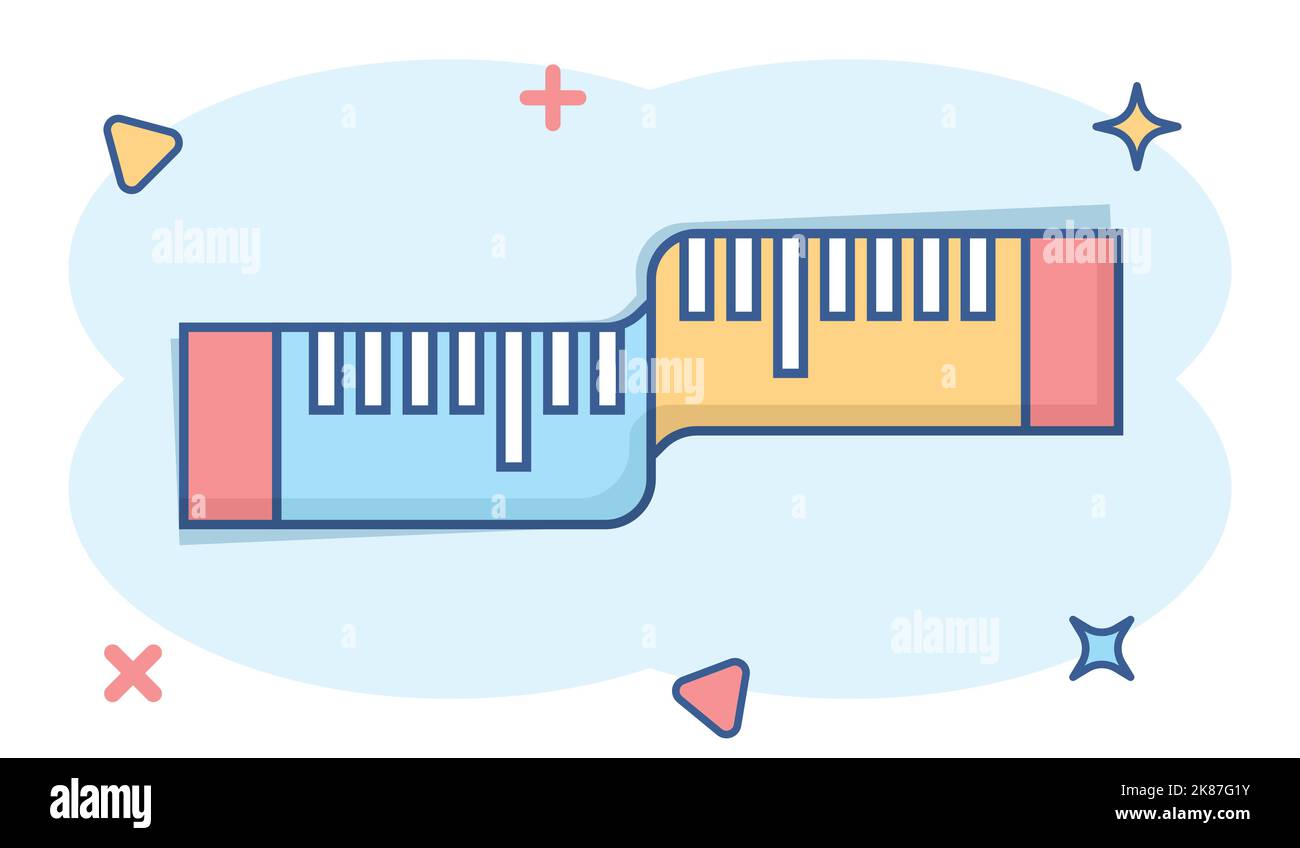 Measure tape icon in comic style. Ruler cartoon sign vector ...