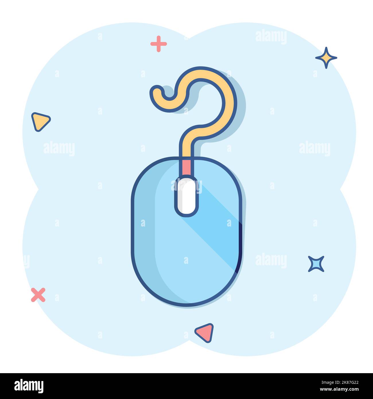 Computer mouse icon in comic style. Cursor cartoon vector illustration ...