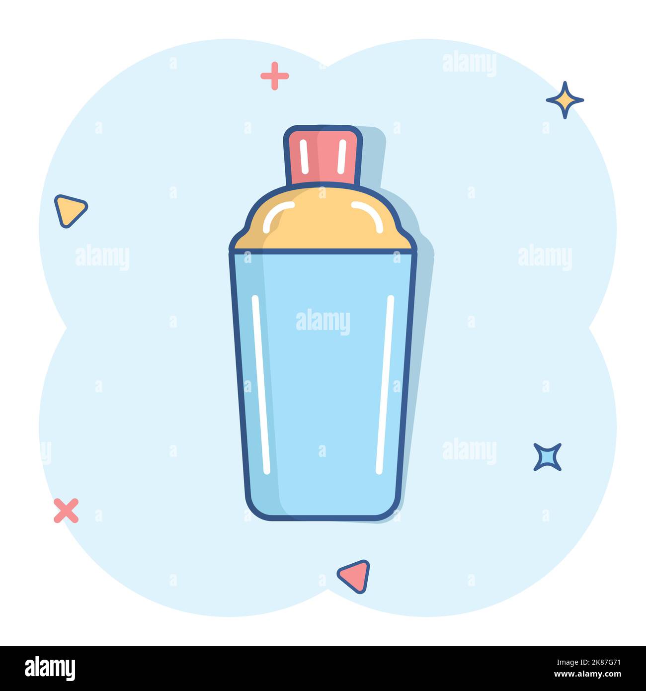 Shaker cocktail icon in comic style. Alcohol bottle cartoon vector ...
