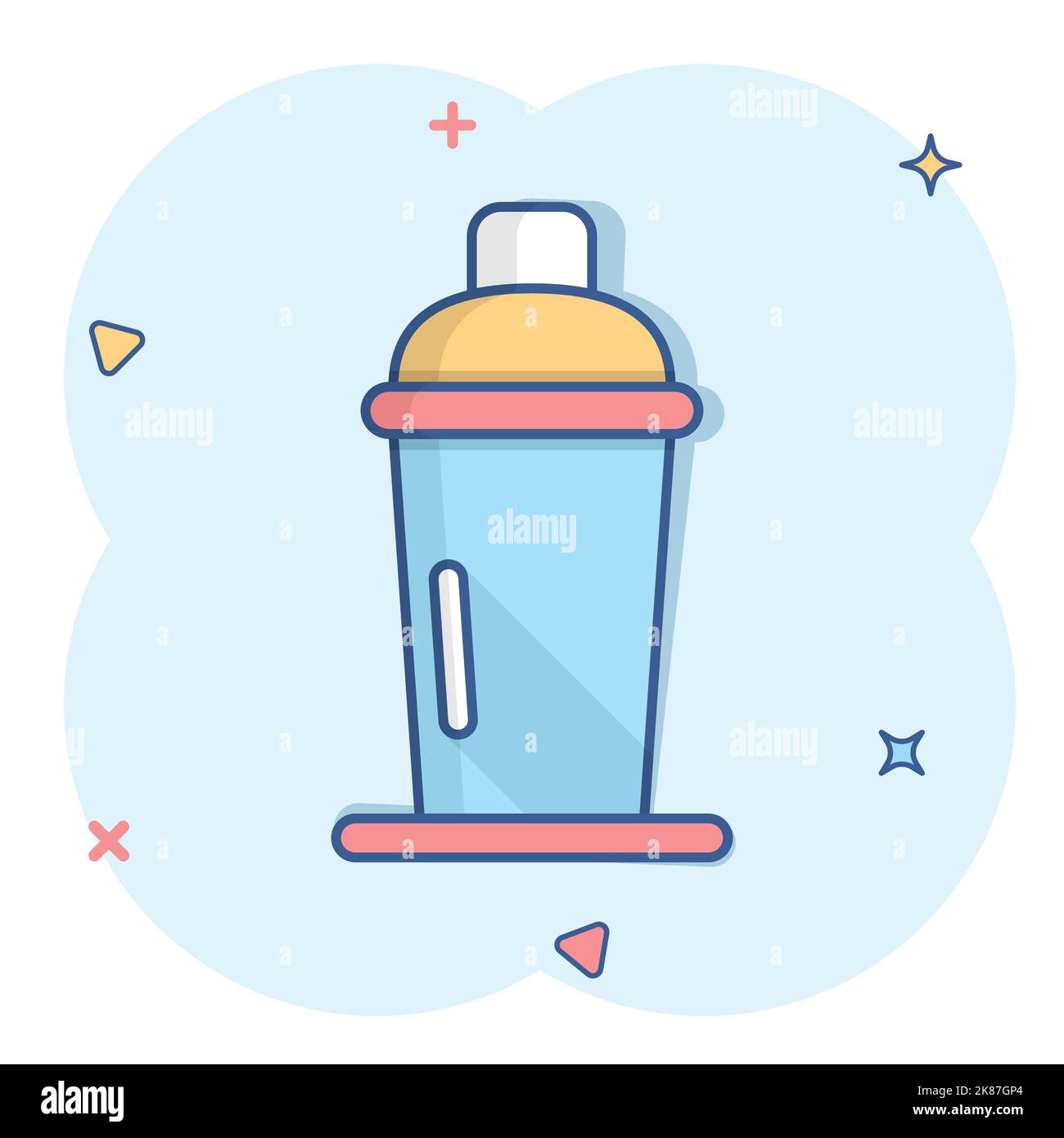 Shaker cocktail icon in comic style. Alcohol bottle cartoon vector ...