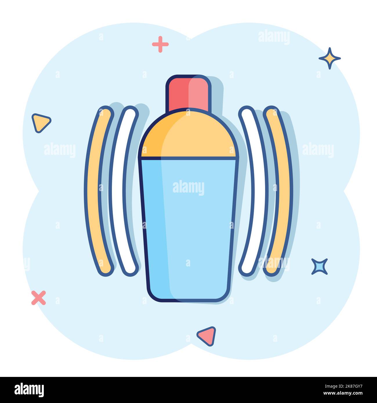 Shaker cocktail icon in comic style. Alcohol bottle cartoon vector ...
