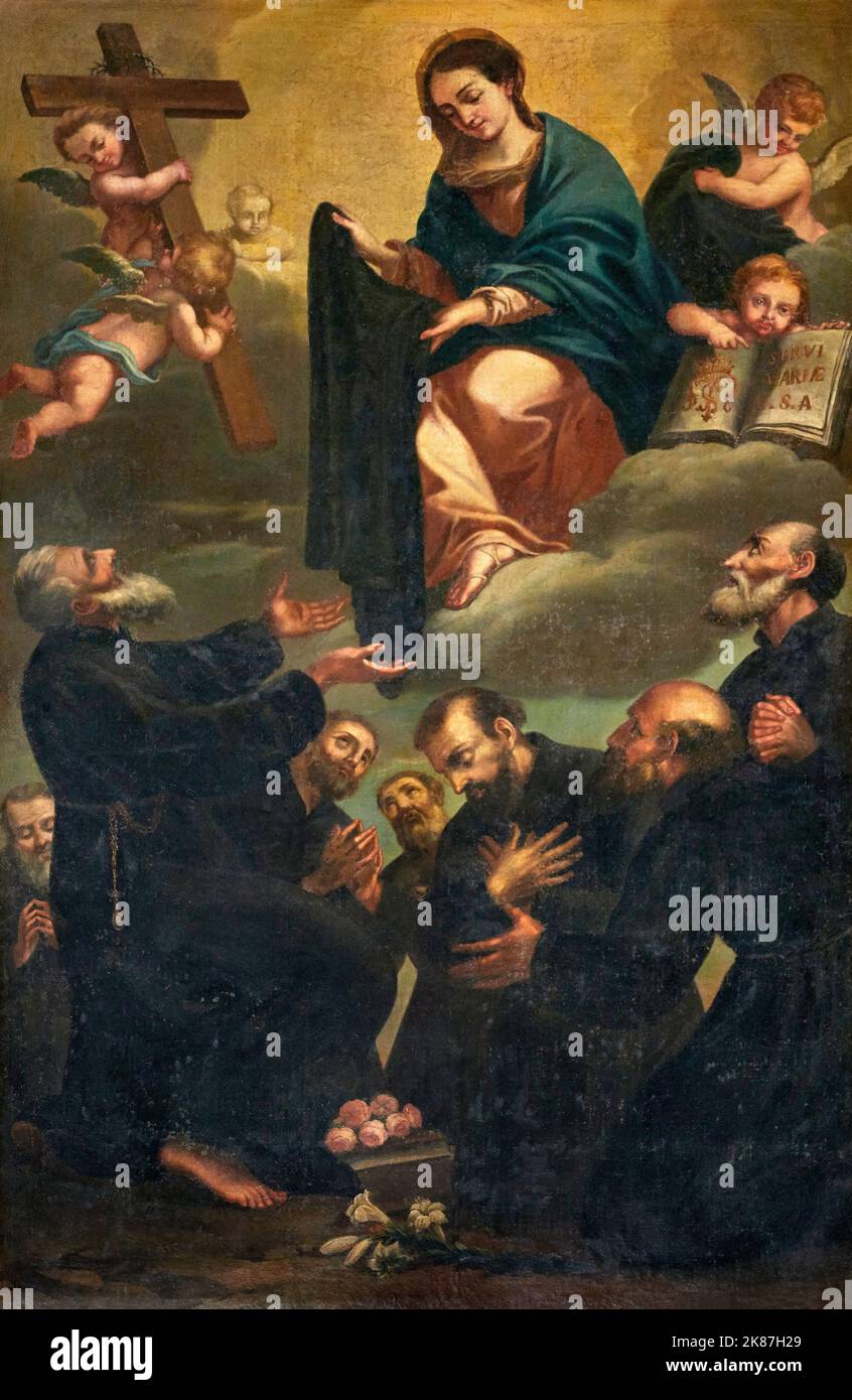 La Madonna dona l’abito ai sette Santi fondatori dell’ordine cappuccino ...