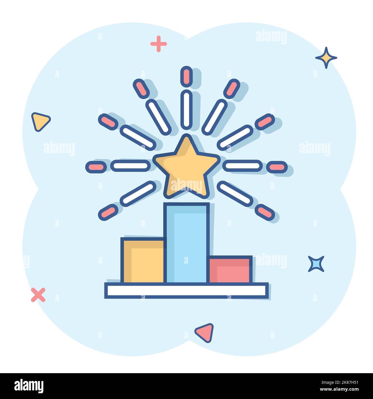 Podium icon in comic style. Pedestal cartoon vector illustration on ...