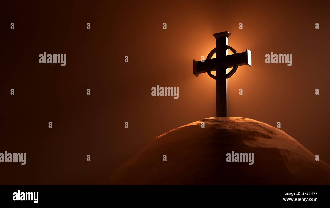 Celtic Cross is amazing in dark light in 4K Quality Stock Photo - Alamy