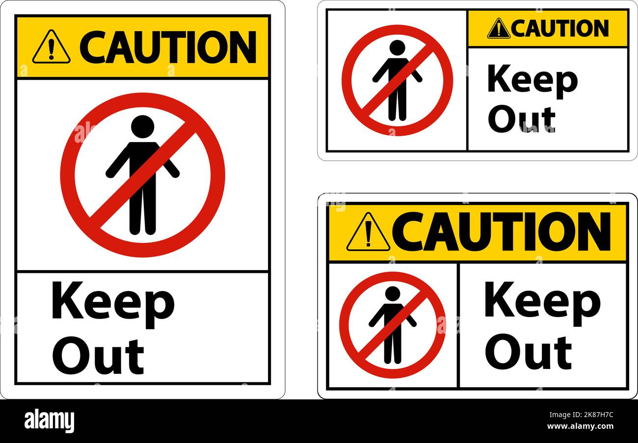 Caution Area Keep Out Sign On White Background Stock Vector Image & Art ...