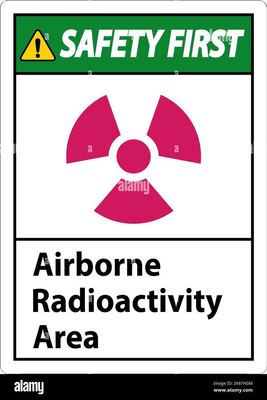 Safety First Airborne Radioactivity Area Symbol Sign On White ...
