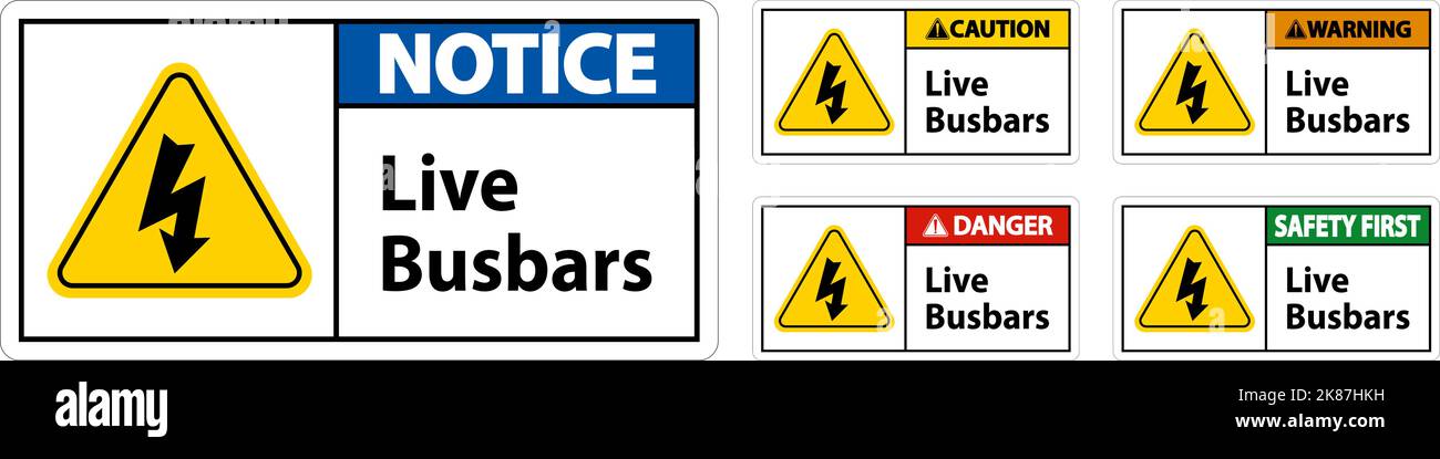 Symbol Live Busbars Sign On White Background Stock Vector Image & Art ...