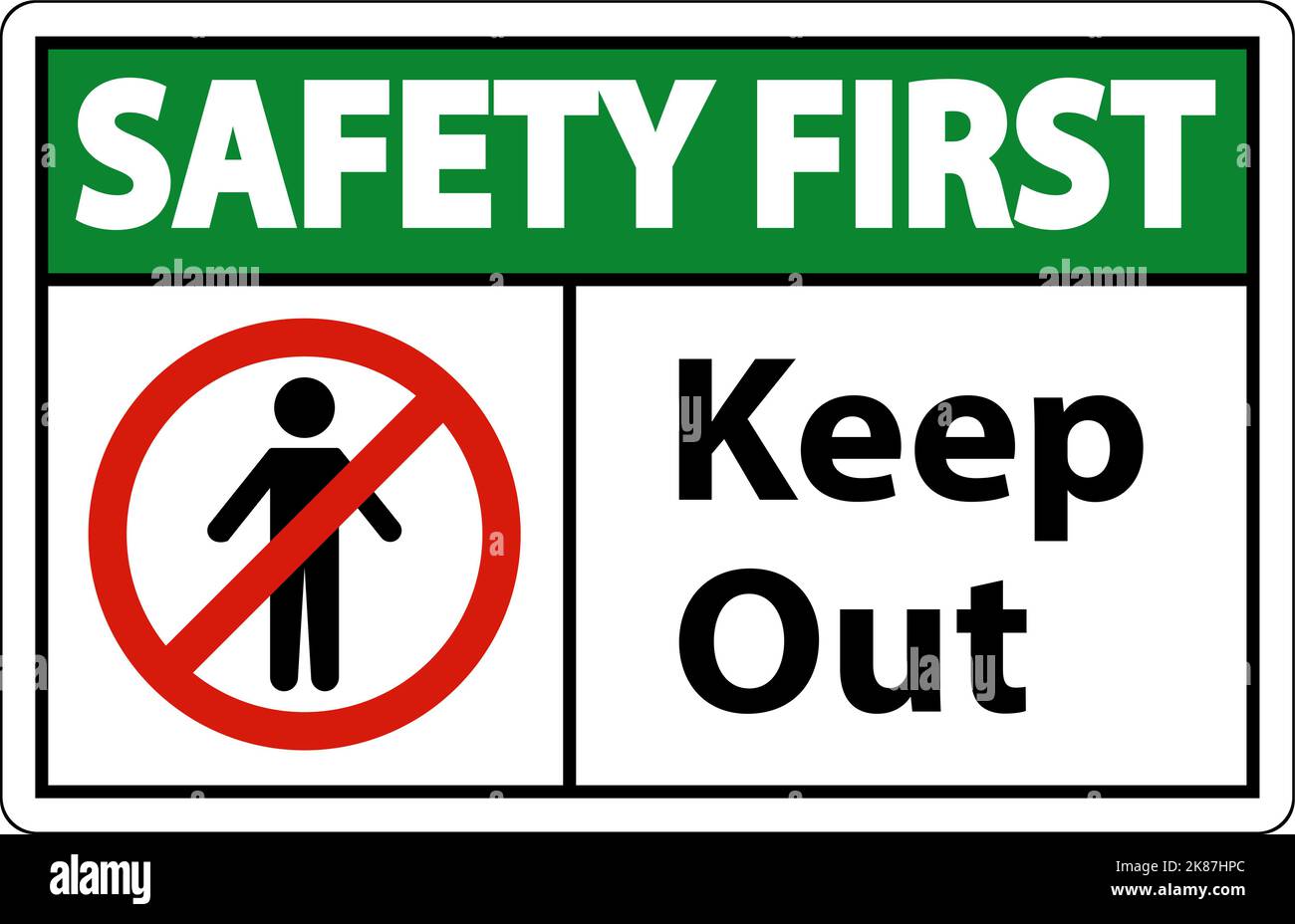 Safety first keep out sign Stock Vector Images - Alamy