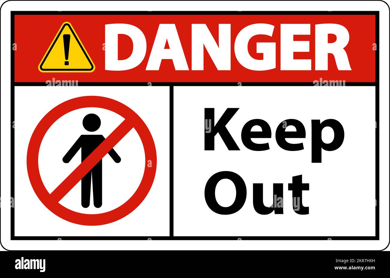 Danger Area Keep Out Sign On White Background Stock Vector Image & Art ...