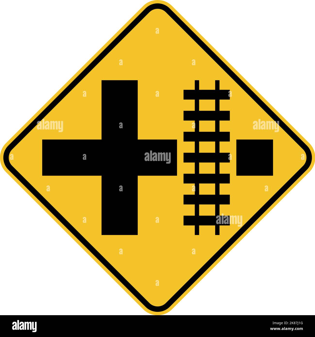 Highway Light Rail Transit Grade Crossing Right Sign Stock Vector Image ...