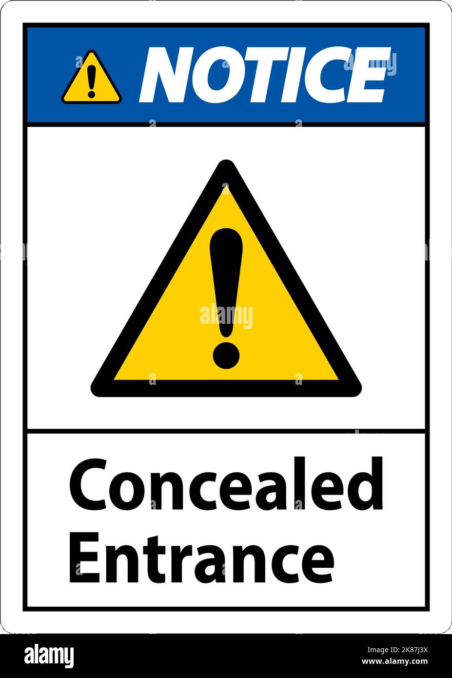 Notice Label Concealed Entrance Sign On White Background Stock Vector ...