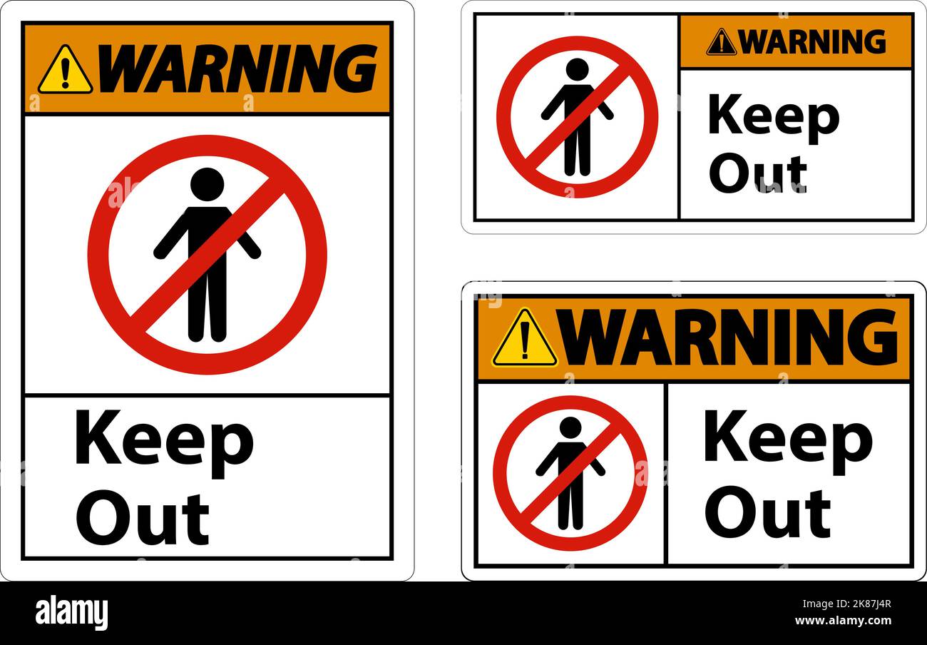 Warning Area Keep Out Sign On White Background Stock Vector Image & Art ...