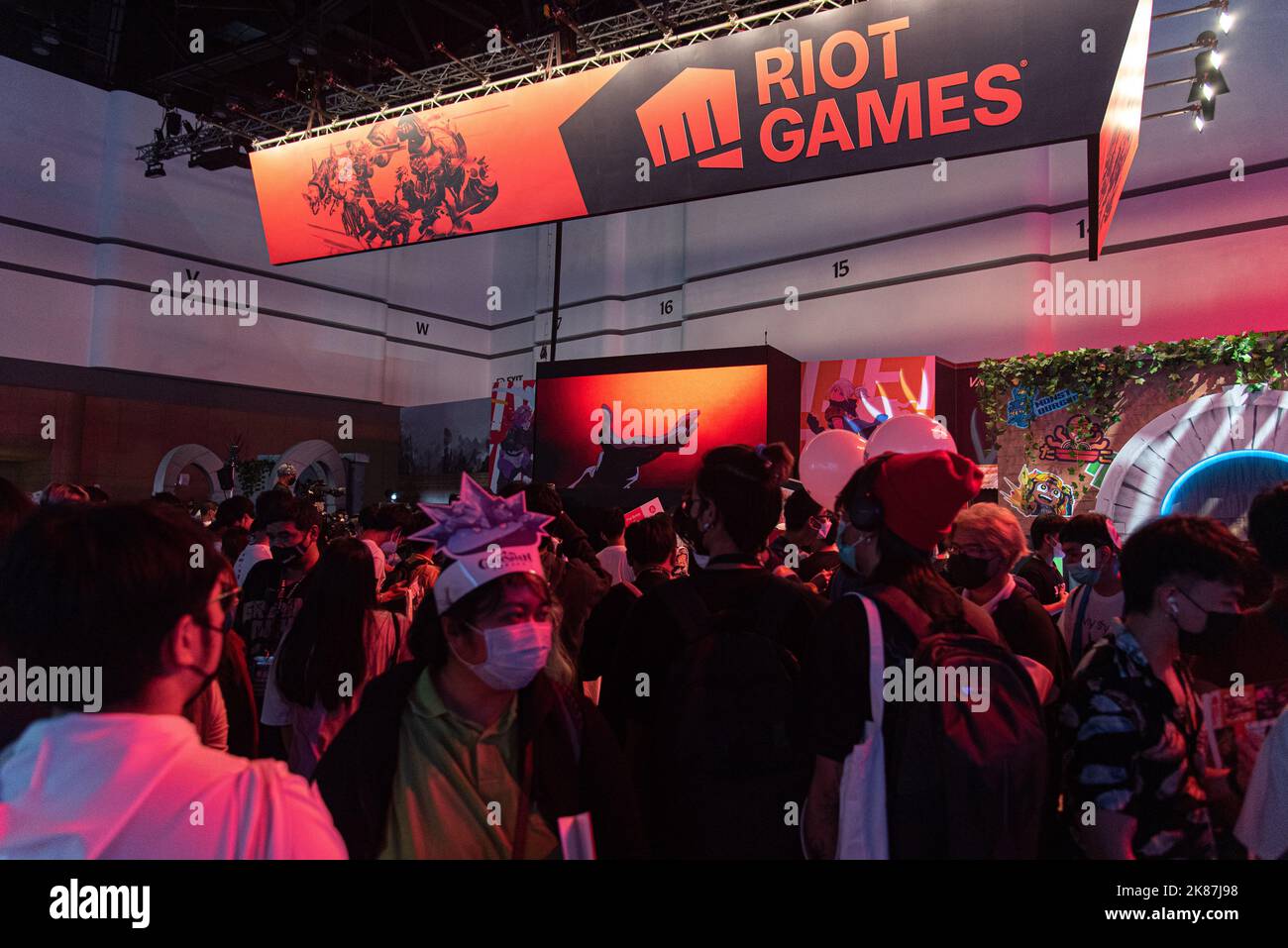 Visitors seen at a Riot Games Booth during the Thailand Game Show at Queen Sirikit National ...