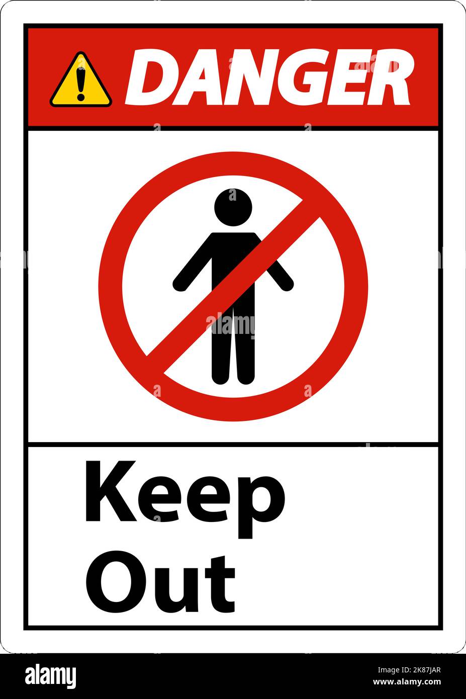 Danger Area Keep Out Sign On White Background Stock Vector Image & Art ...