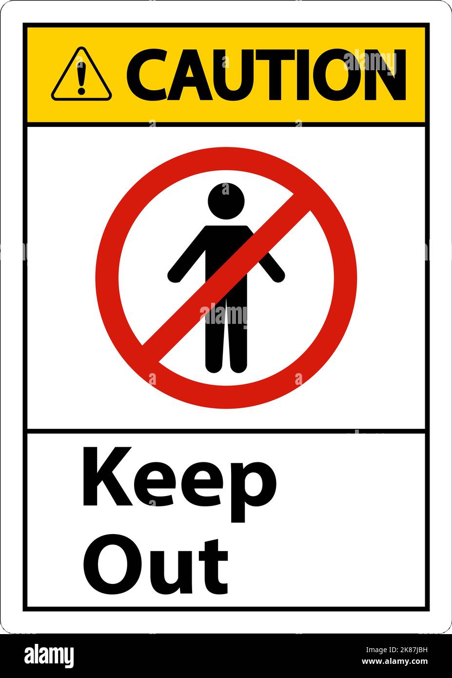 Caution Area Keep Out Sign On White Background Stock Vector Image & Art ...