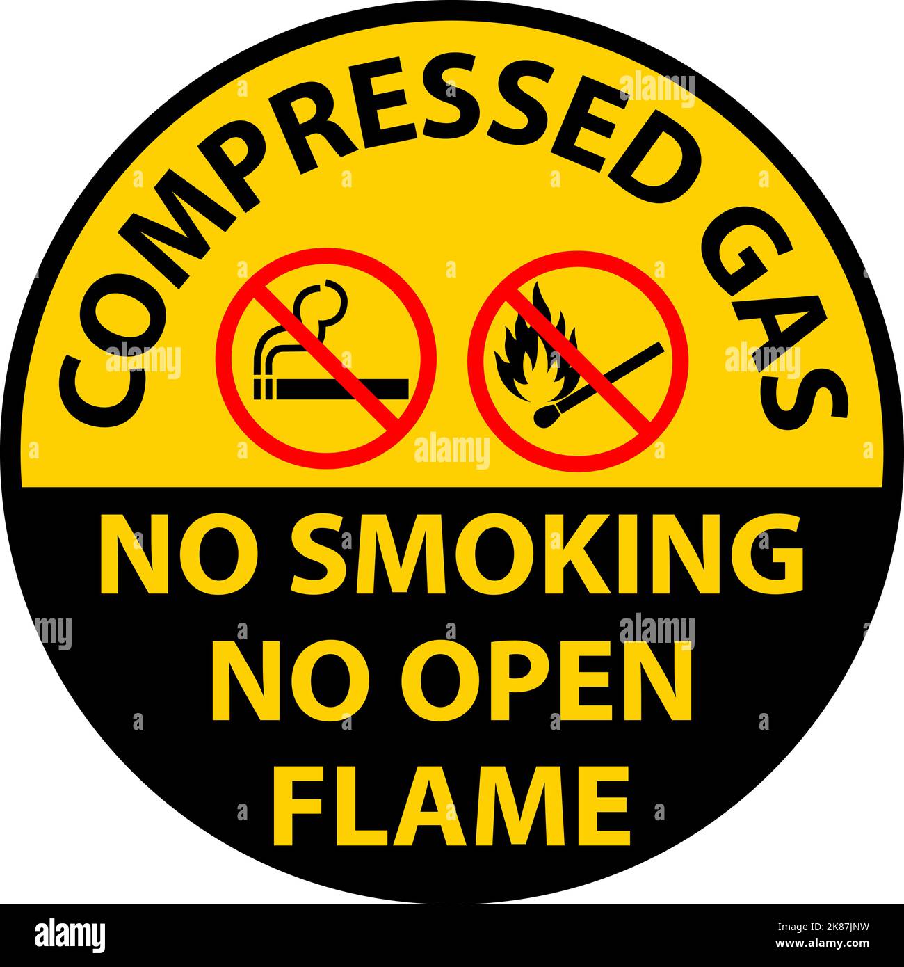 Compressed Gas No Smoking No Open Flame Floor Sign Stock Vector Image ...