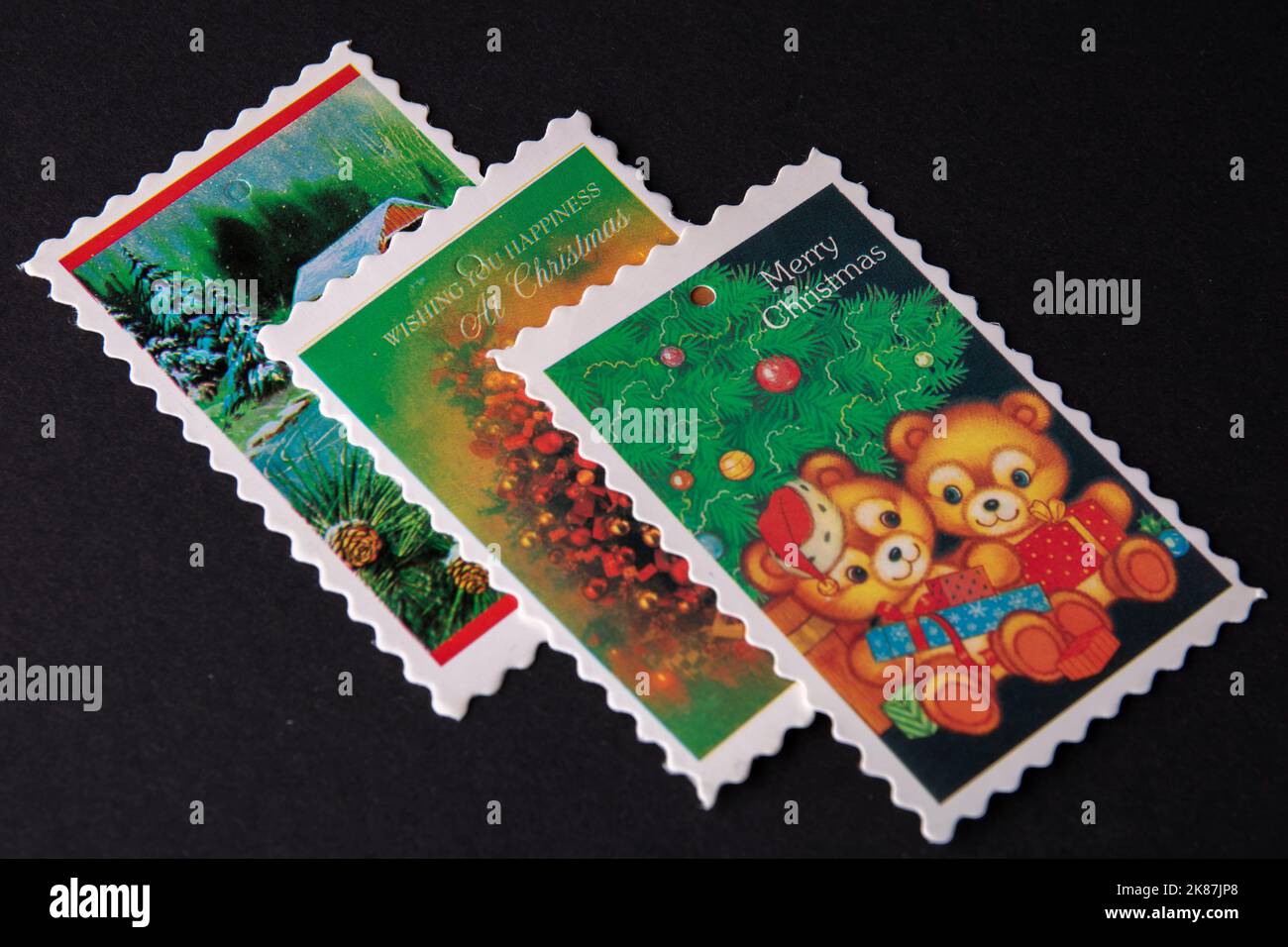 beautiful colorful postcards and stamps Stock Photo - Alamy