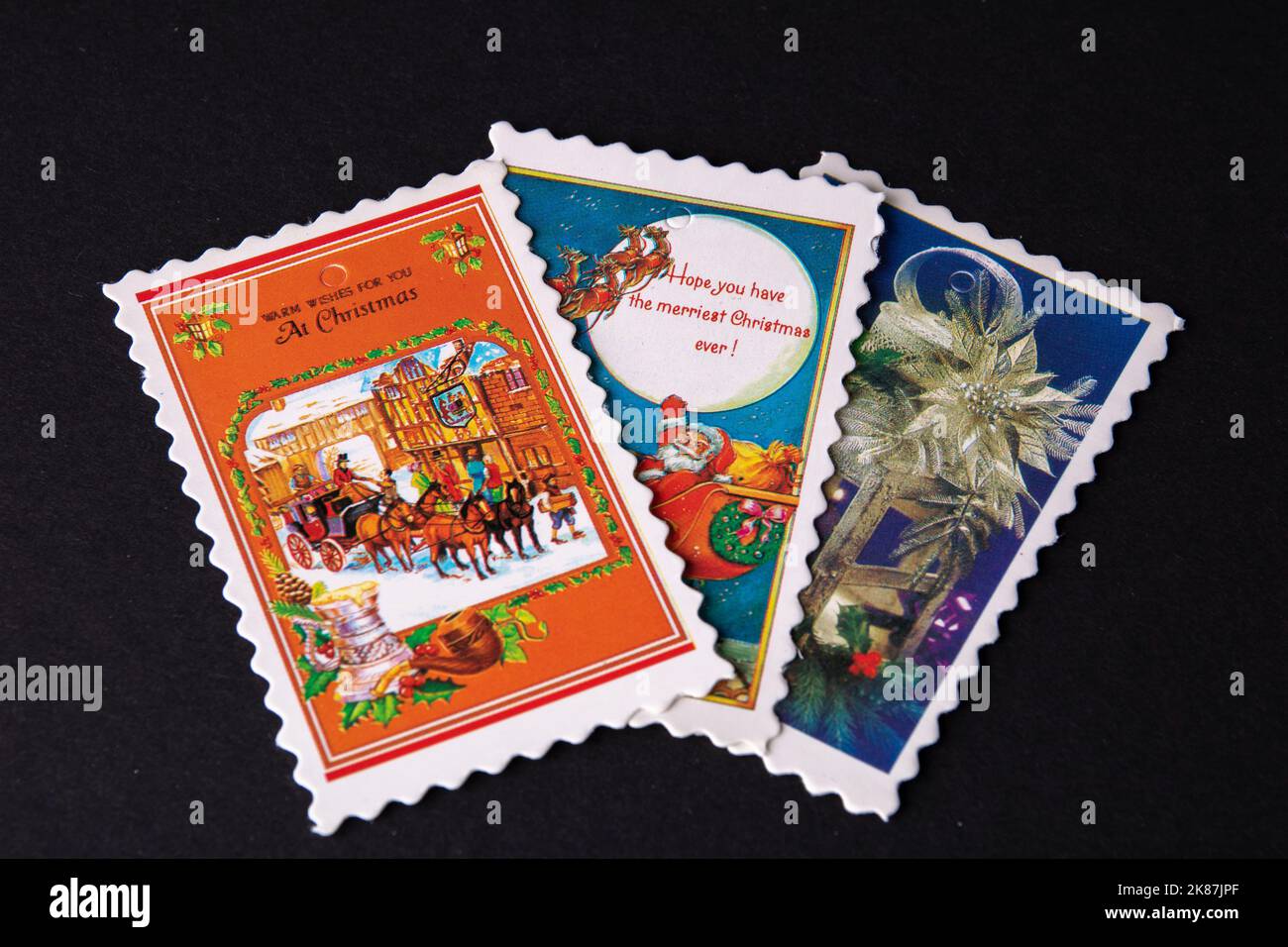beautiful colorful postcards and stamps Stock Photo - Alamy