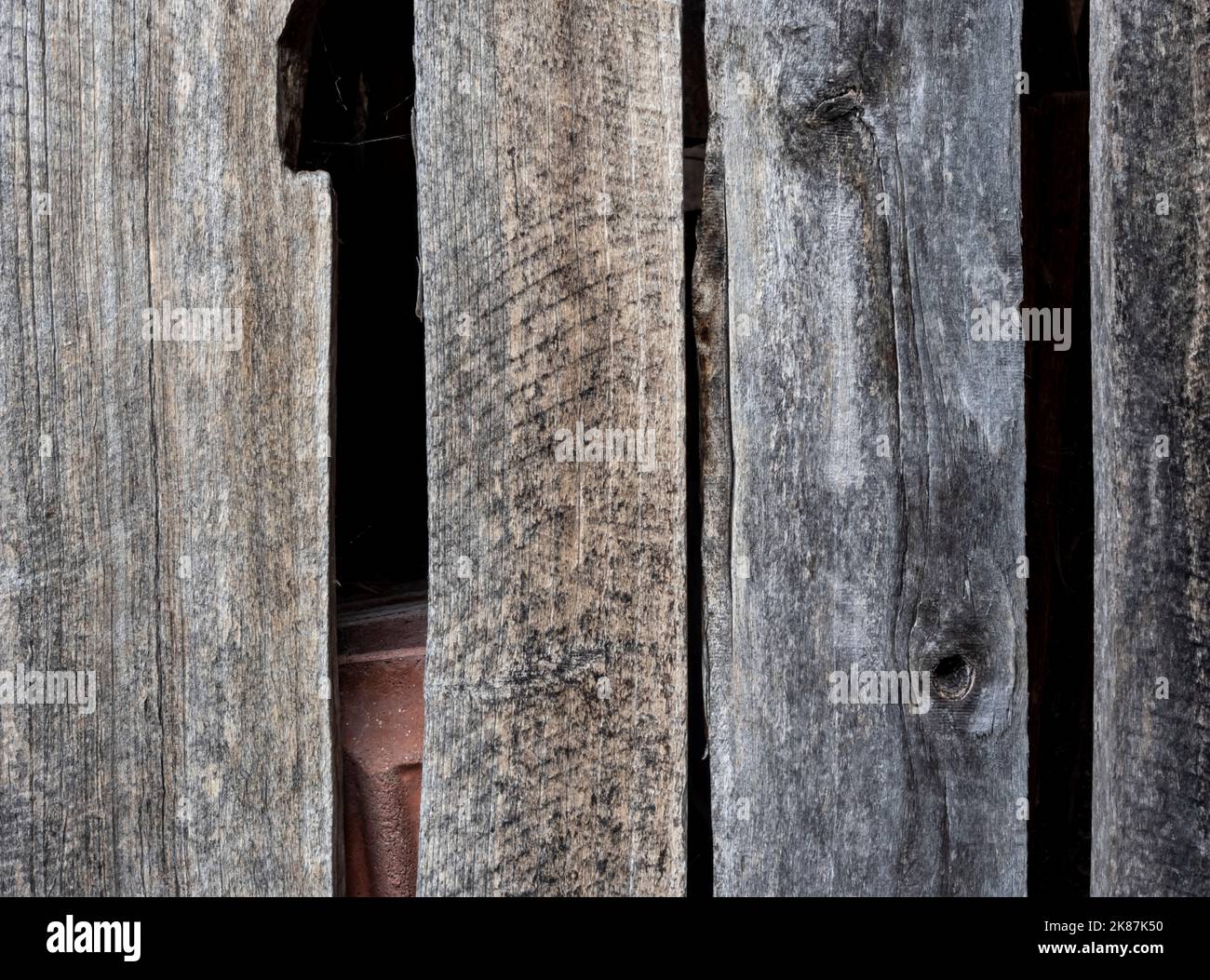 High quality old cracked wooden fence background. Wood texture. Front view with copy space Stock ...