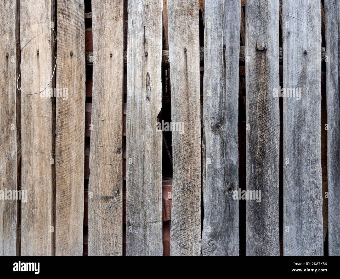 High quality old cracked wooden fence background. Wood texture. Front view with copy space Stock ...