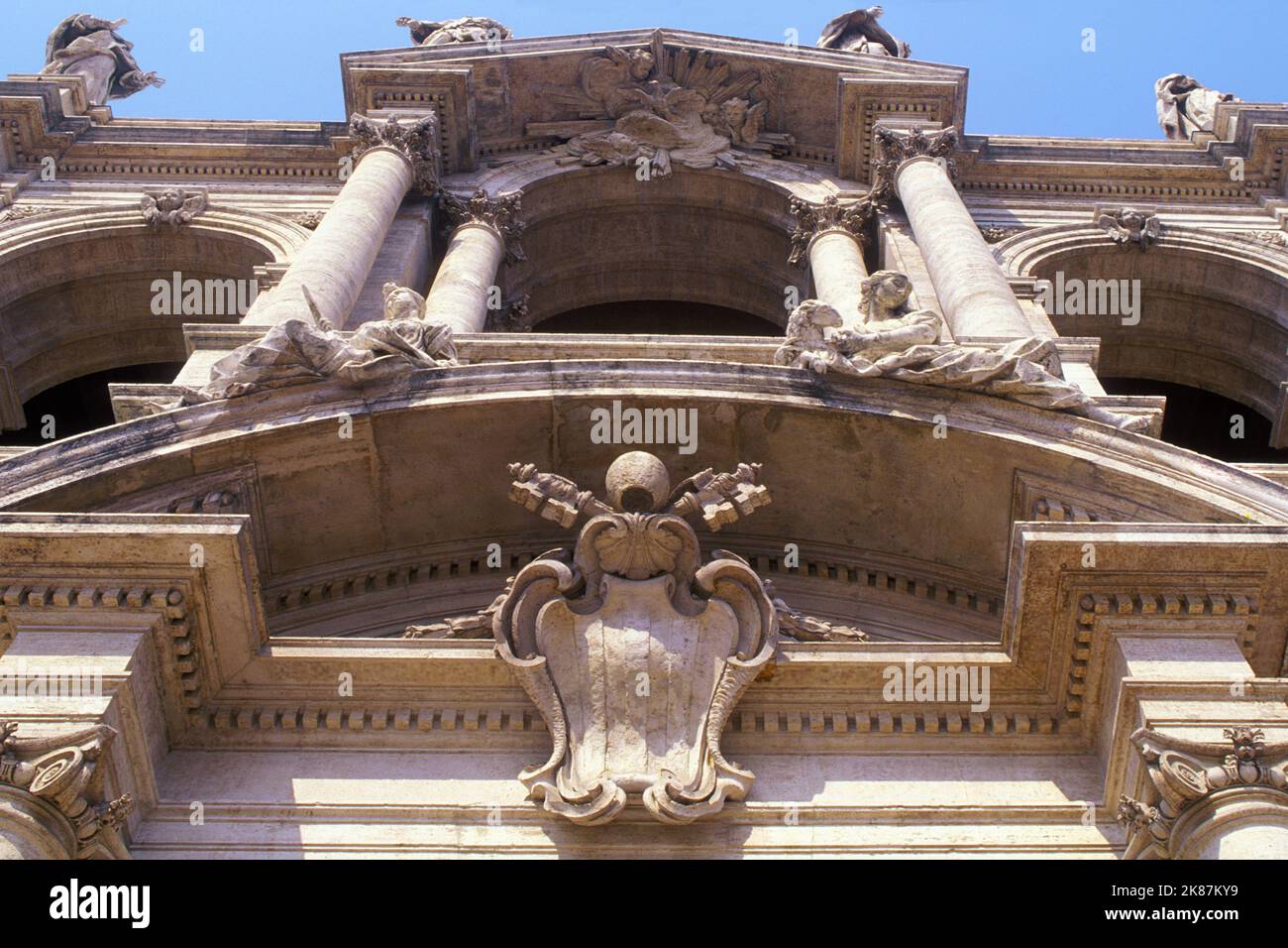 Santa Maria Maggiore Basilica Cathedral. Detail of exterior of building ...